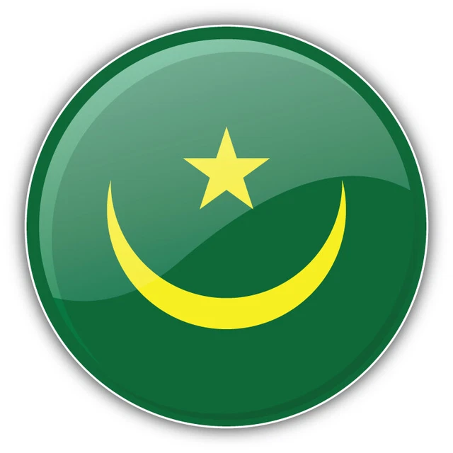 DOPASTICKER Mauritania Flag Label Car Sticker Phone Decal Water Bottle ...