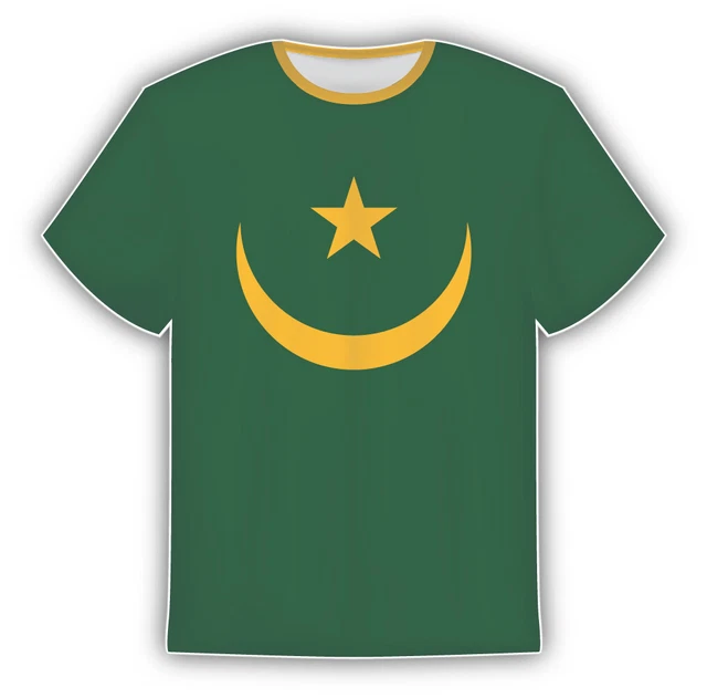 DOPASTICKER Mauritania Flag Sticker In The Form Of T Shirt Sticker ...