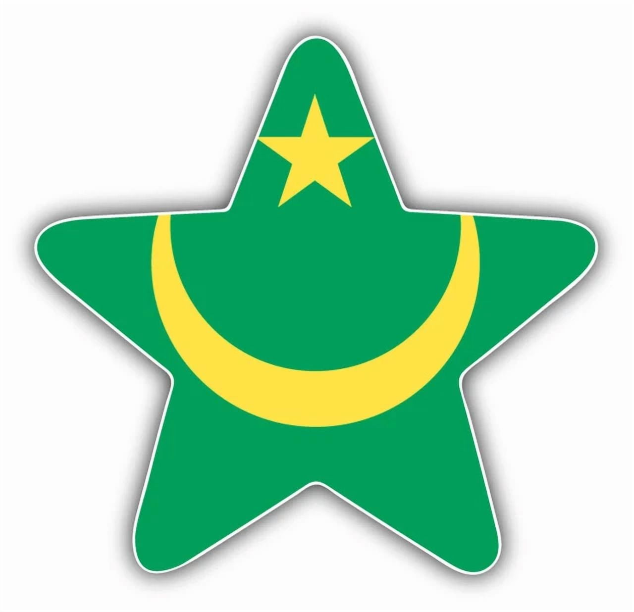 DOPASTICKER Mauritania Star Flag Car Sticker Phone Decal Water Bottle ...