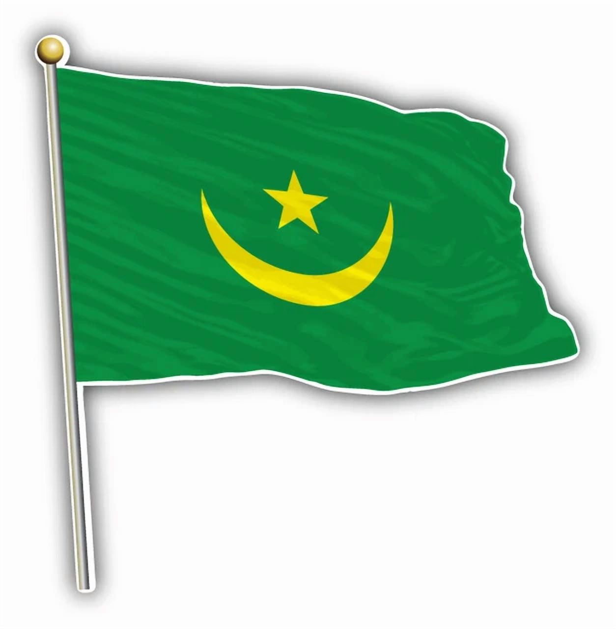 DOPASTICKER Mauritania Waving Flag Car Sticker Phone Decal Water Bottle ...