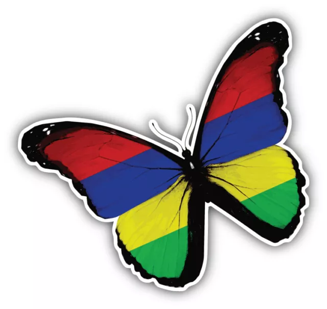 DOPASTICKER Mauritius Butterfly Flag Car Sticker Phone Decal Water ...