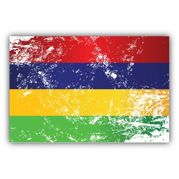 DOPASTICKER Mauritius Grunge Flag Car Sticker Phone Decal Water Bottle ...