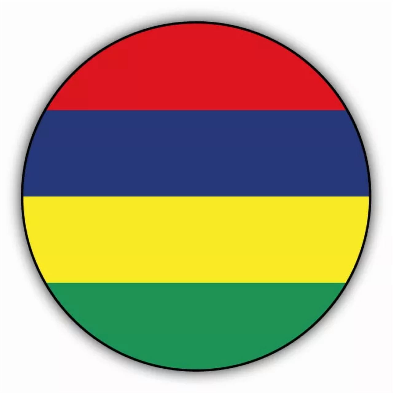 DOPASTICKER Mauritius Round Flag Car Sticker Phone Decal Water Bottle ...