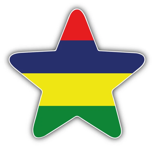 DOPASTICKER Mauritius Star Flag Car Sticker Phone Decal Water Bottle ...