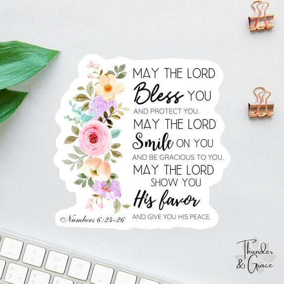 DOPASTICKER May The Lord Bless You Sticker, Numbers 6:24, Christian ...