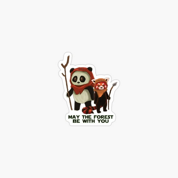DOPASTICKER May The Forest Be With You Sticker Panda And Red Panda Cute ...