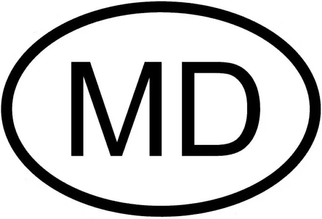 DOPASTICKER Md Maryland Country Code Oval Sticker Phone Decal Water ...