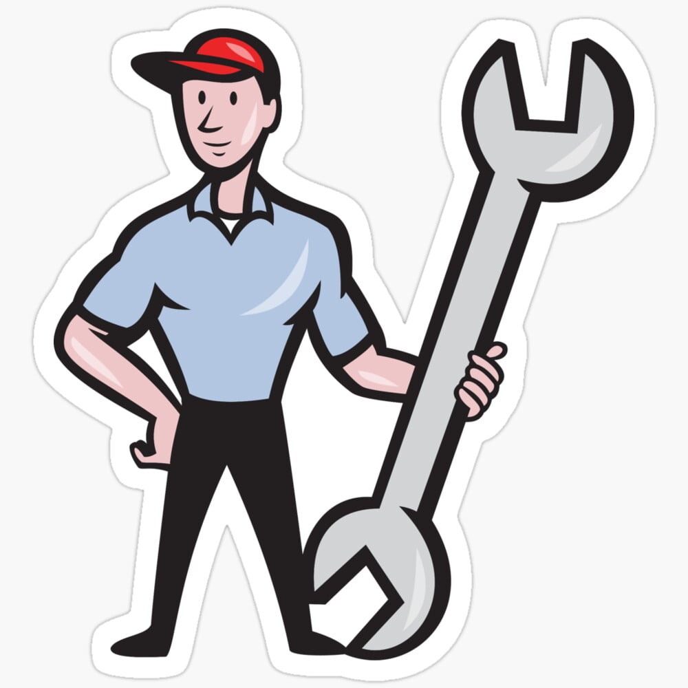 DOPASTICKER Mechanic Hold Spanner Wrench Sticker Phone Decal Water ...