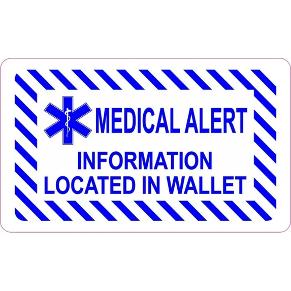 DOPASTICKER Medical Alert Information In Wallet Sticker Phone Sticker ...