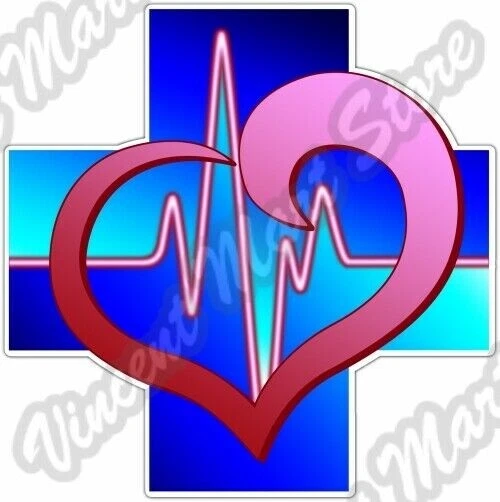 DOPASTICKER Medical Cross Heart Ems Doctor Nurse Health Car Sticker ...