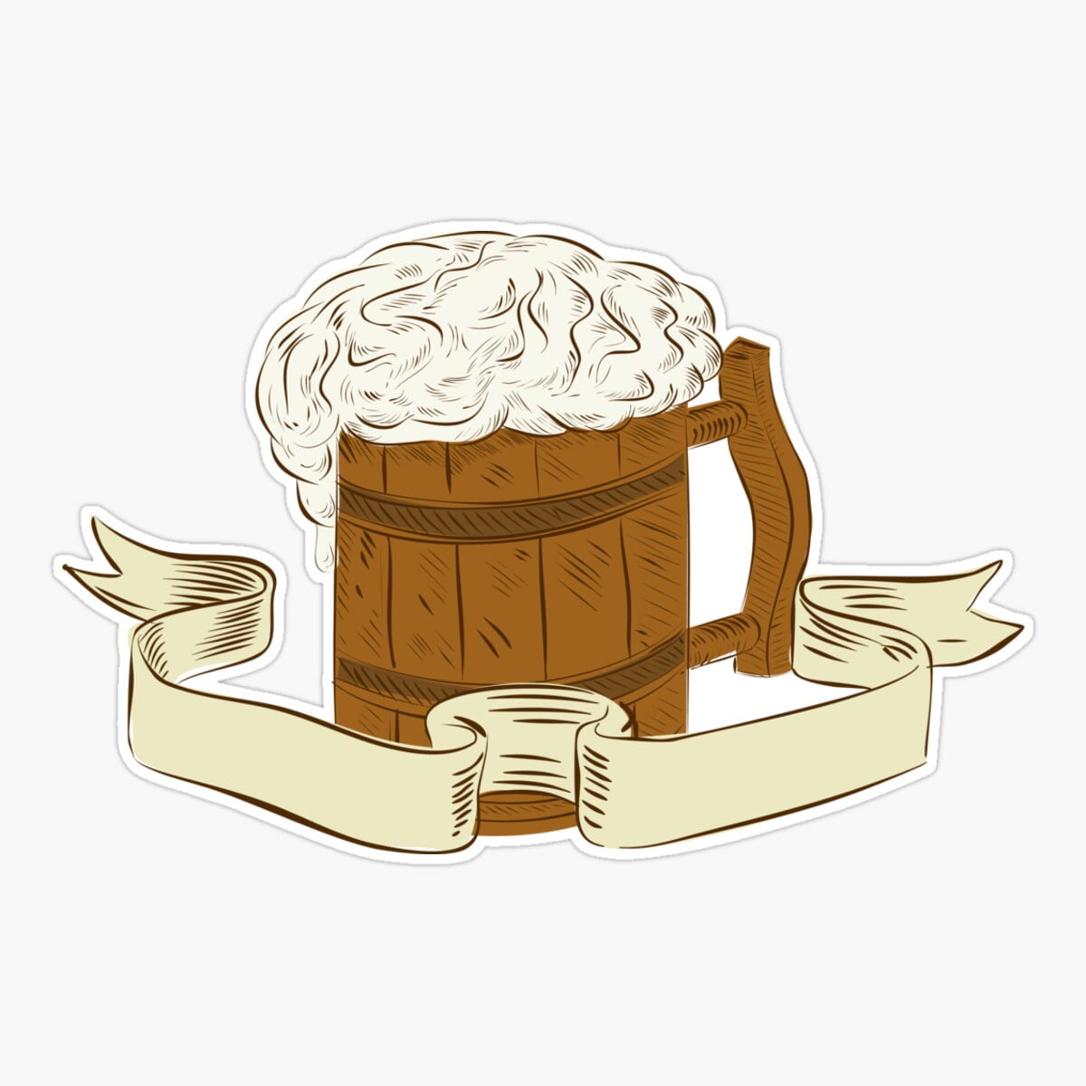 DOPASTICKER Medieval Beer Mug Foam Drawing Sticker, Phone Sticker Water ...