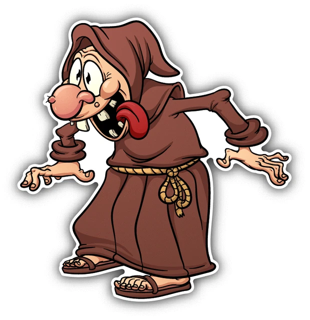DOPASTICKER Medieval Monk Crazy Cartoon Sticker Decal Phone Decal Water ...