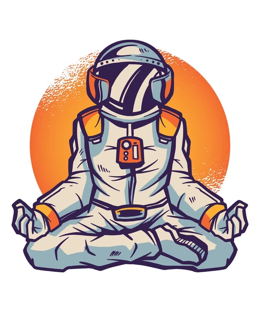 DOPASTICKER Meditation Sticker Astronaut Need Space Pose Zen Yoga Peace ...