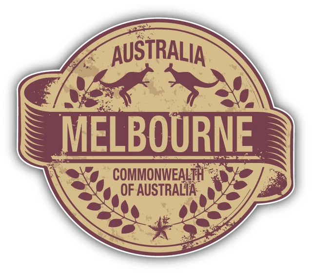 DOPASTICKER Melbourne City Australia Grunge Travel Stamp Sticker Decal ...