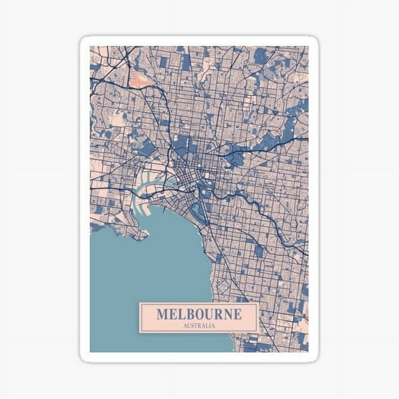 DOPASTICKER Melbourne City Map Sticker Phone Sticker, Latop Sticker ...
