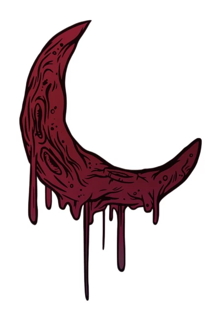 DOPASTICKER Melting Moon Sticker Dripping Melt Trippy Psychedelic Red ...