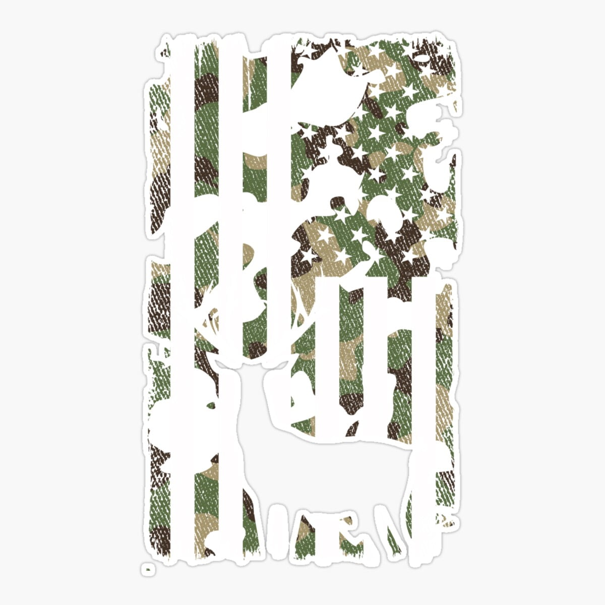 DOPASTICKER Men Camo Us Lag Deer Elk Buck Camolage Hunting Hunter Dad ...