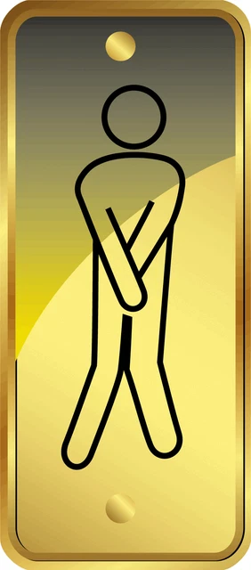 DOPASTICKER Men Restroom Sign Bathroom Yellow Sticker Decal Phone Decal ...