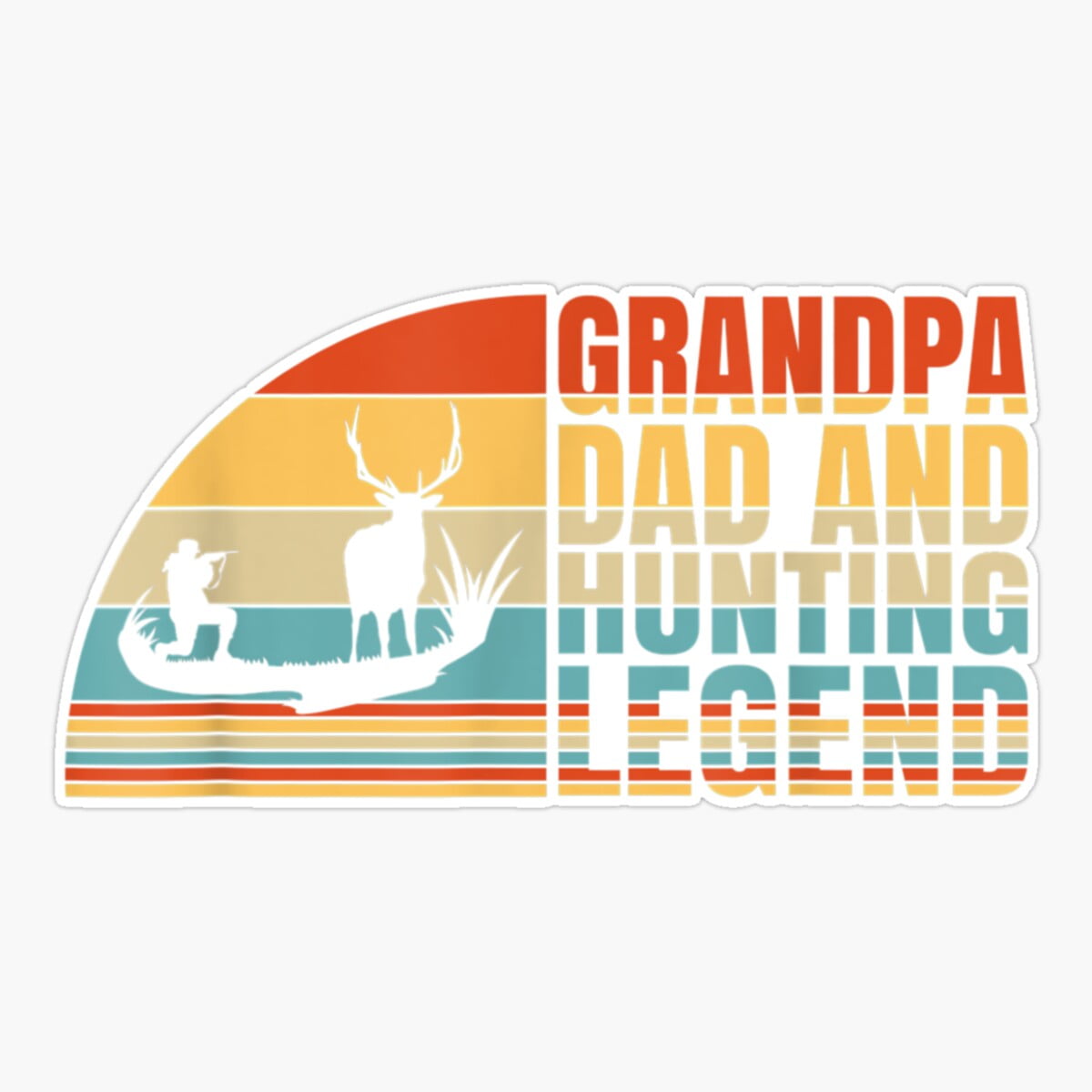 DOPASTICKER Mens Grandpa Dad And Hunting Legend Deer Hunting Grandpa ...