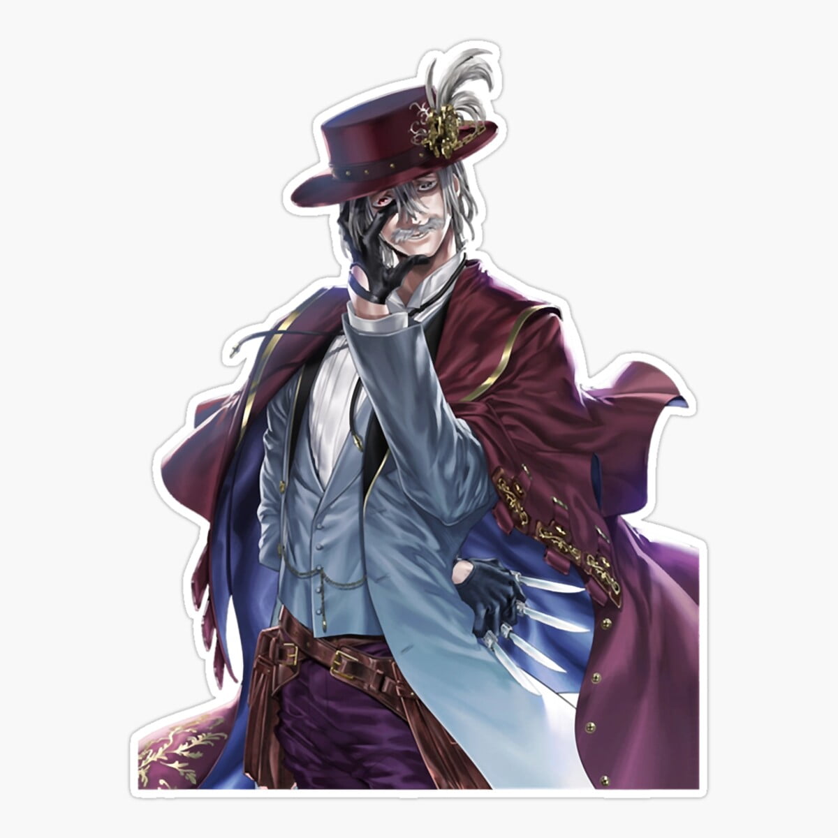 DOPASTICKER Mens Womens Jack Character Retro Wave Horror Series Ripper ...