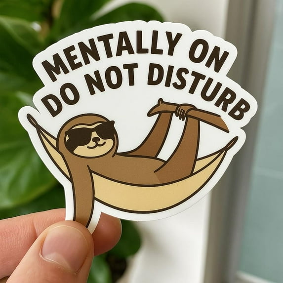 DOPASTICKER Mentally On Do Not Disturb Sloth Sticker - Introvert ...