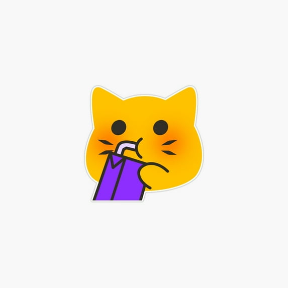 DOPASTICKER Meow Sip - Cat Blob Emote Sticker Phone Sticker, Latop ...