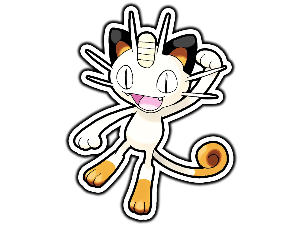 DOPASTICKER Meowth Sticker Decal Phone Decal Water Bottle Stickers ...