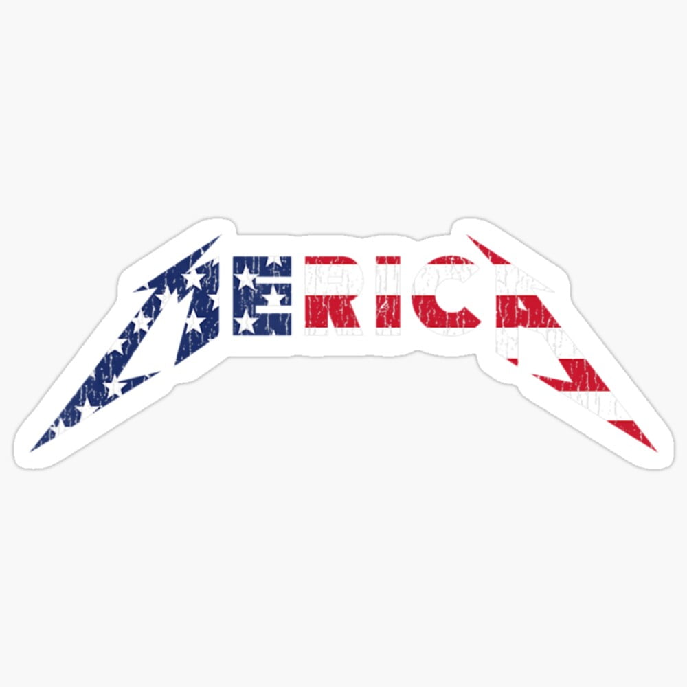 DOPASTICKER Merica Heavy Metal Style American Flag Sticker Phone Decal ...