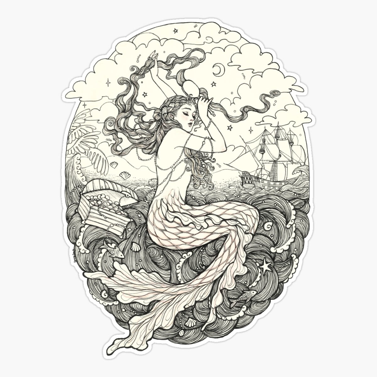 DOPASTICKER Mermaid Sticker, Phone Sticker Car Stickers, Birthday Gift ...