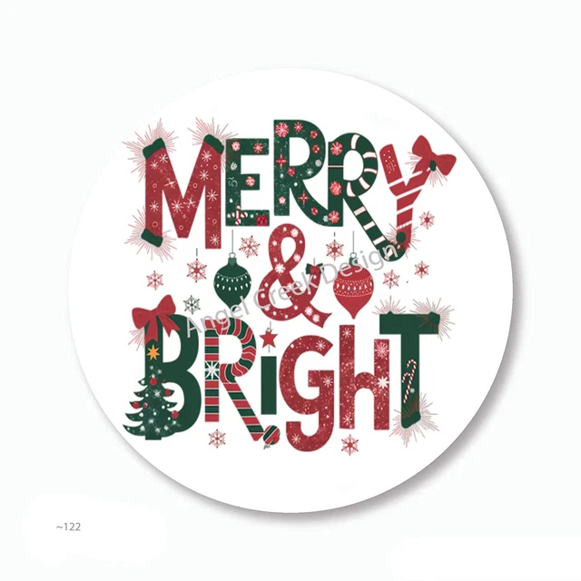 DOPASTICKER Merry & Bright Chri.Stm.As Scrapbook Stickers Holiday Phone ...