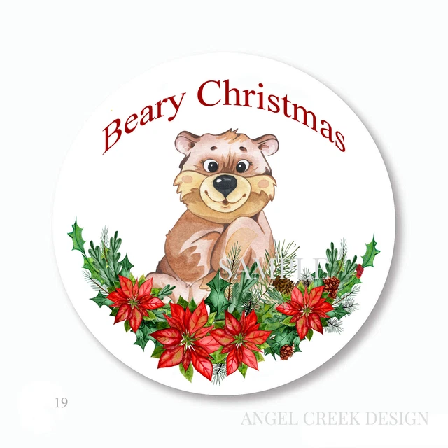 DOPASTICKER Merry Chri.Stm.As Bear Scrapbook Stickers Phone Decal Water ...