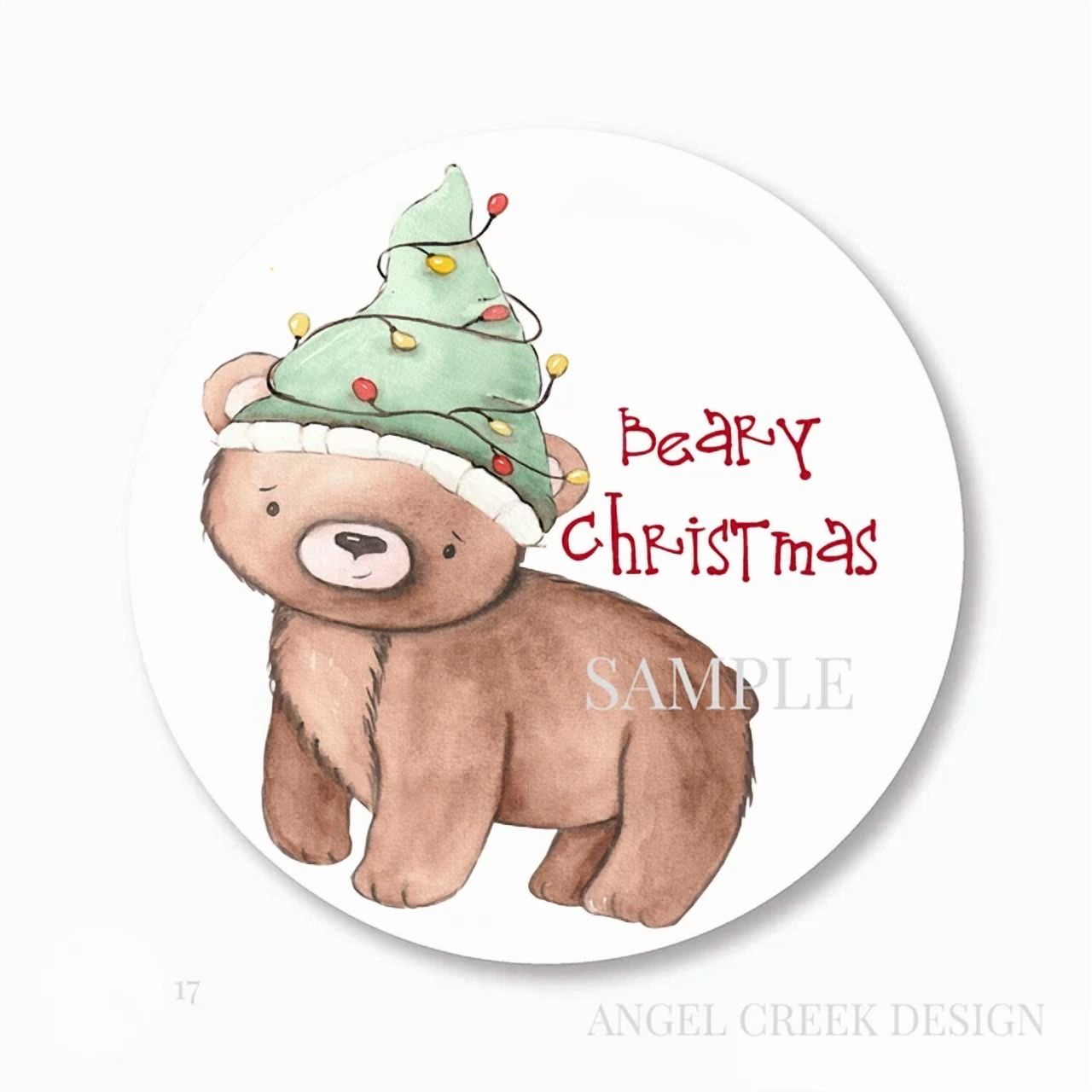 DOPASTICKER Merry Chri.Stm.As Bear Scrapbook Stickers Phone Decal Water ...
