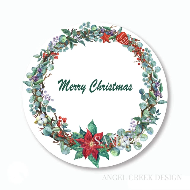 DOPASTICKER Merry Chri.Stm.As Classic Holiday Wreath Scrapbook Stickers ...