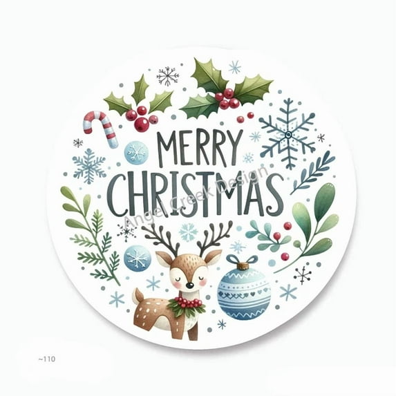 DOPASTICKER Merry Chri.Stm.As Deer Snowflake Scrapbook Stickers Holiday ...
