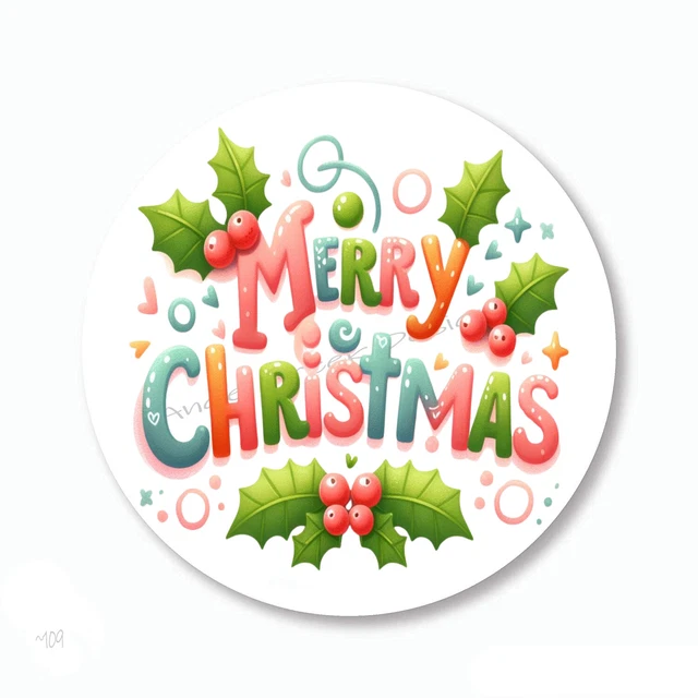 DOPASTICKER Merry Chri.Stm.As Holiday Scrapbook Stickers Phone Decal ...