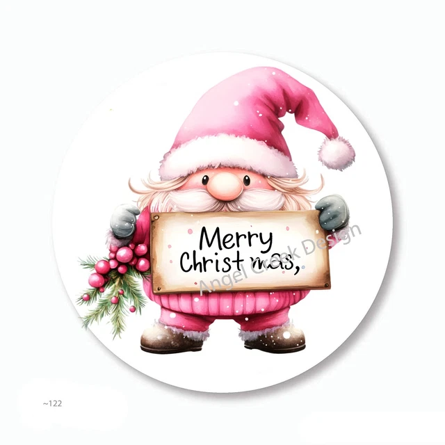 DOPASTICKER Merry Chri.Stm.As Pink Gnome Scrapbook Stickers Phone Water ...