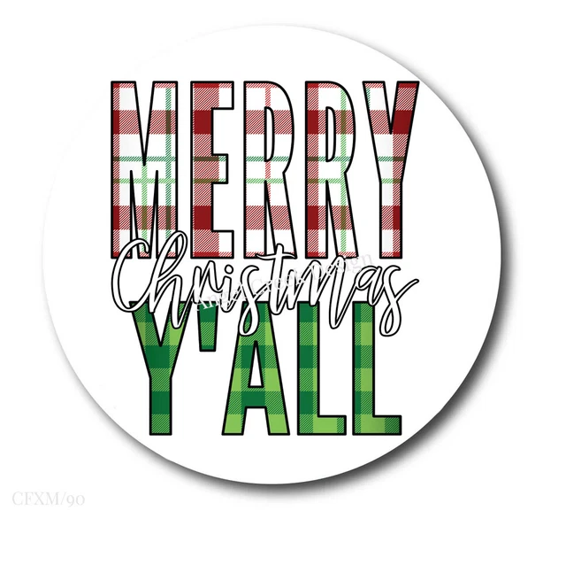 DOPASTICKER Merry Chri.Stm.As Y'All Plaid Holiday Scrapbook Stickers ...