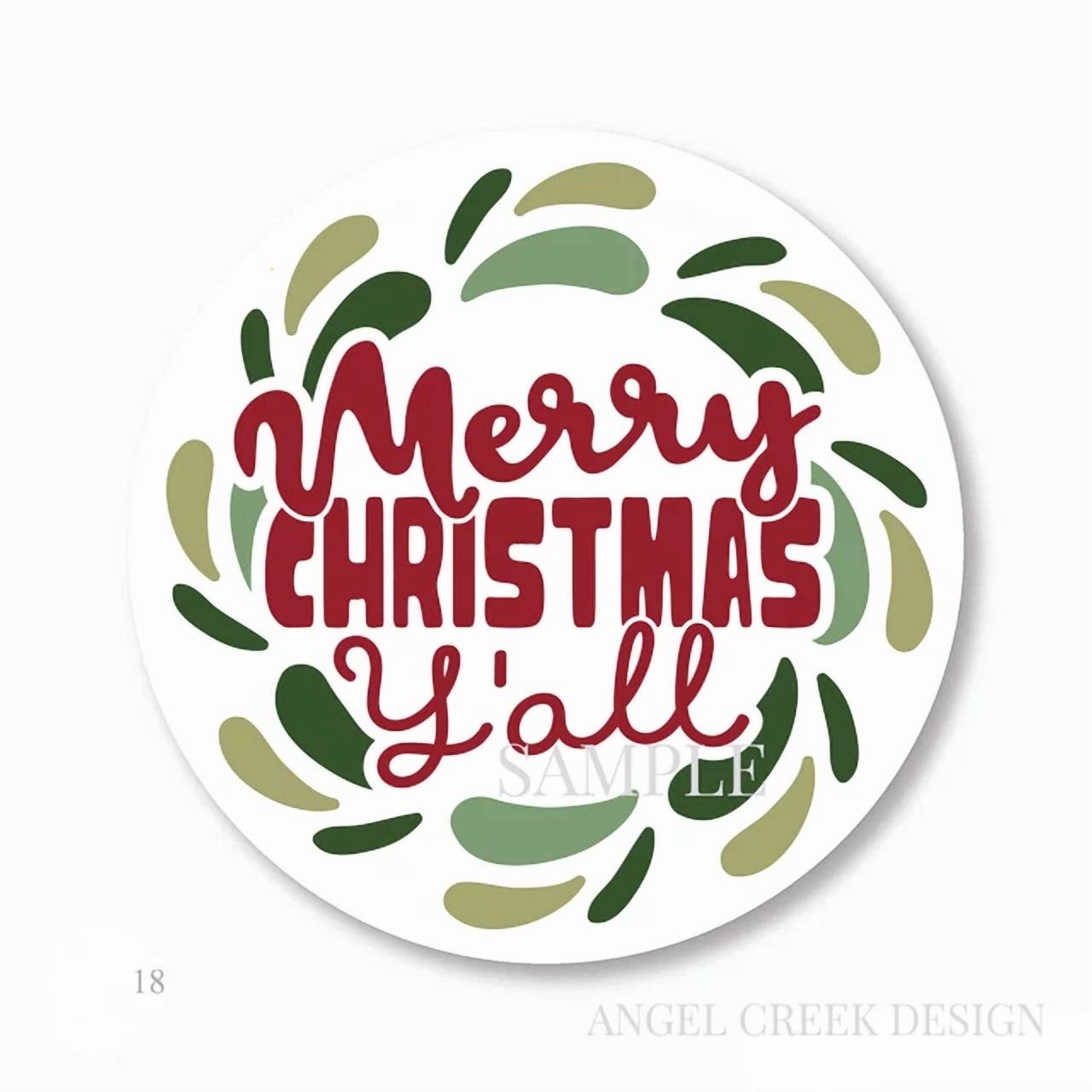 DOPASTICKER Merry Chri.Stm.As Y'All Wreath Scrapbook Stickers Holiday ...