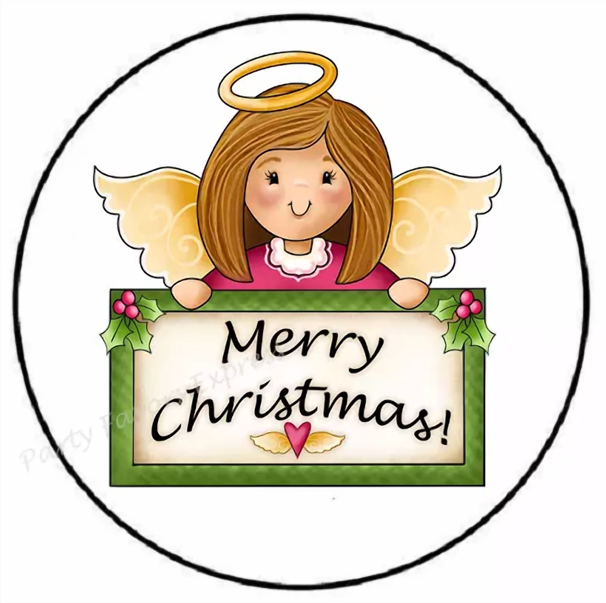 DOPASTICKER Merry Chris.Tmas Angel Stickers Favors Gift You - Decorate Laptops, Water Bottles ...