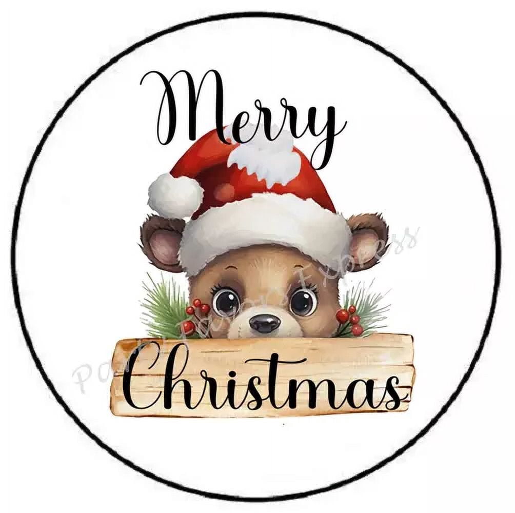 DOPASTICKER Merry Chris.Tmas Bear Stickers Favors Gift You - Decorate ...