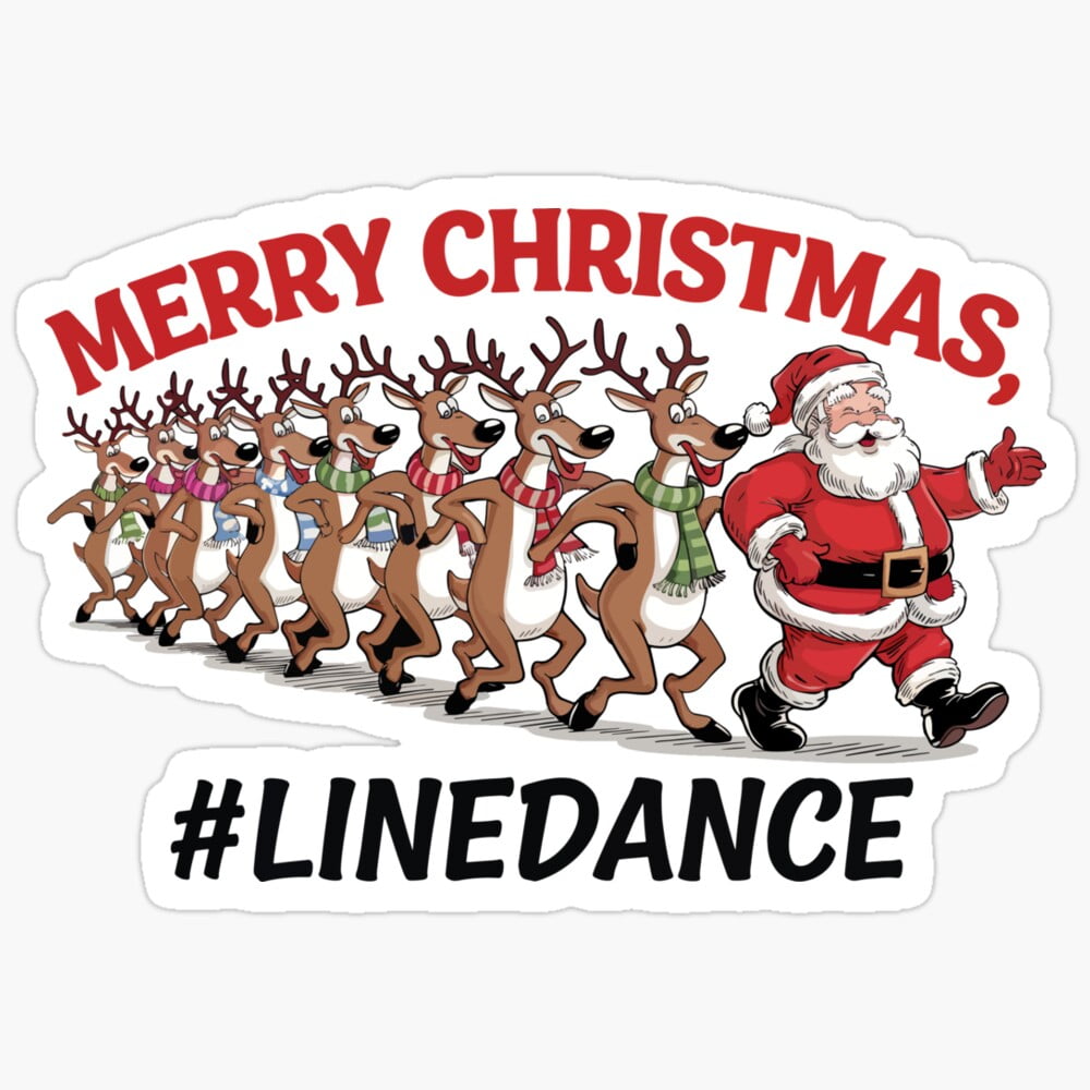 DOPASTICKER Merry Chris.Tmas Line Dance - Chris.Tmas Sticker, Decorate Laptops, Water Bottles ...