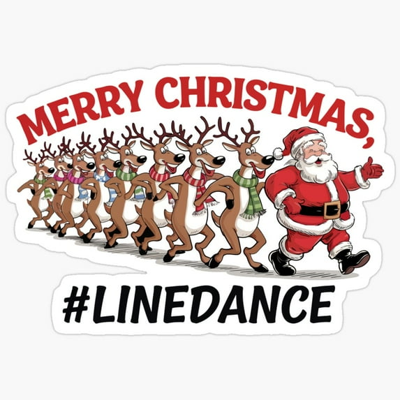 DOPASTICKER Merry Chris.Tmas Line Dance - Chris.Tmas Sticker, Decorate ...