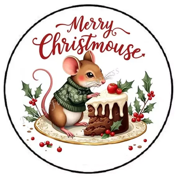 DOPASTICKER Merry Christmouse Mouse Chris.Tmas Stickers Favors Gift You ...