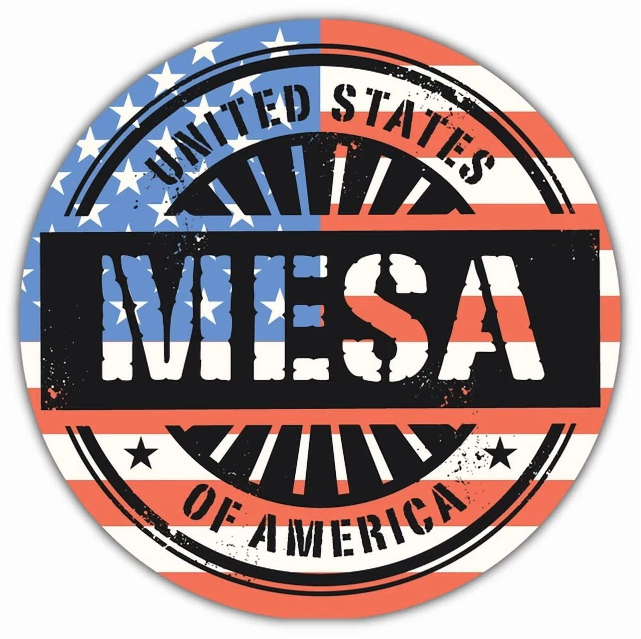 DOPASTICKER Mesa City Usa Grunge Flag Badge Car Sticker Phone Decal ...