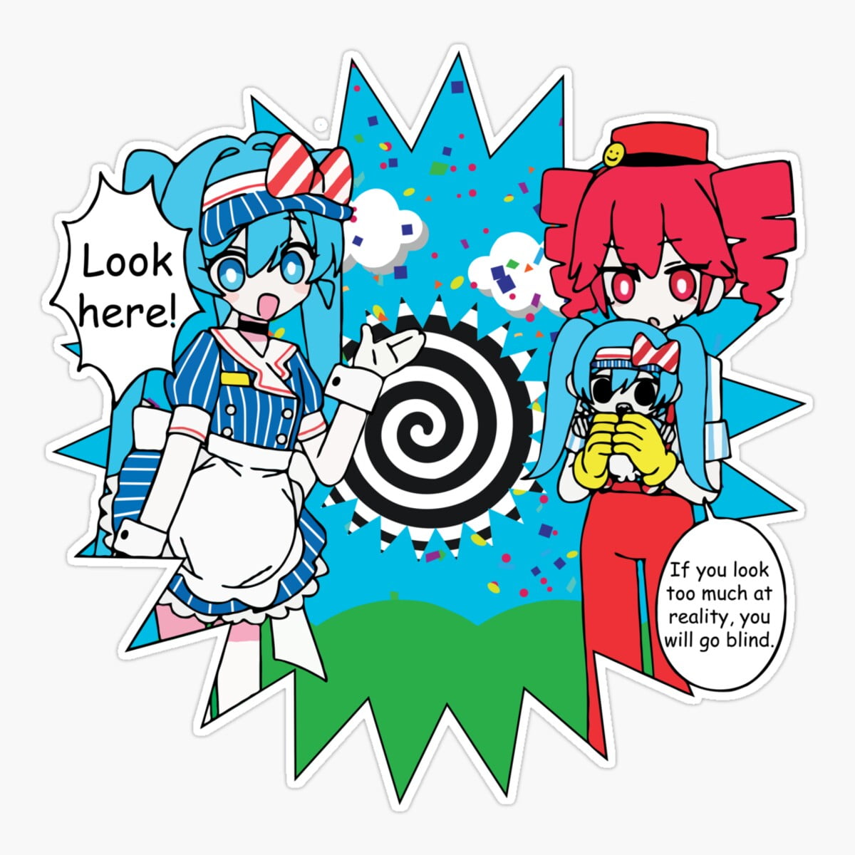 DOPASTICKER Mesmerizer Hatsune Miku And Kasane Teto Sticker, Phone ...