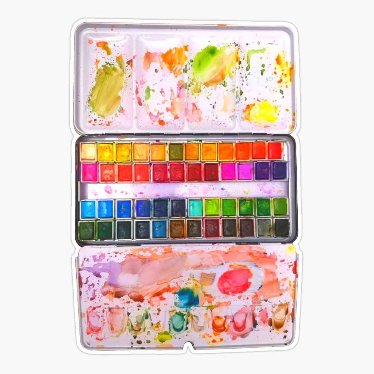DOPASTICKER Messy Watercolor Palette Sticker, Phone Sticker Car ...