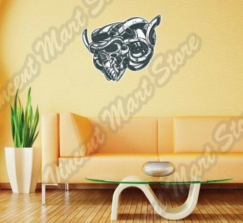 DOPASTICKER Metal Turbo Demon Engine Robot Head Wall Sticker Room ...