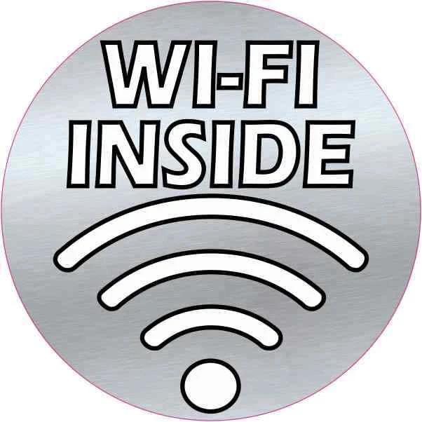 DOPASTICKER Metallic Circle Wi-Fi Sticker Business Sticker Phone ...