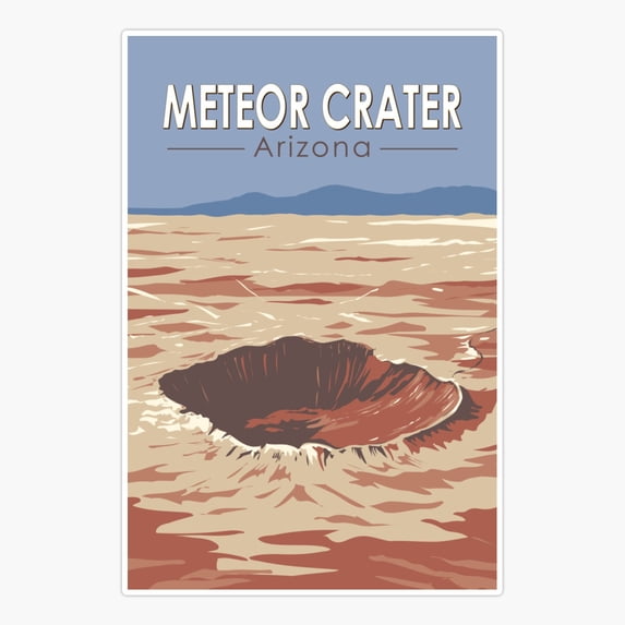 DOPASTICKER Meteor Crater Arizona Travel Art Vintage Sticker, Phone ...