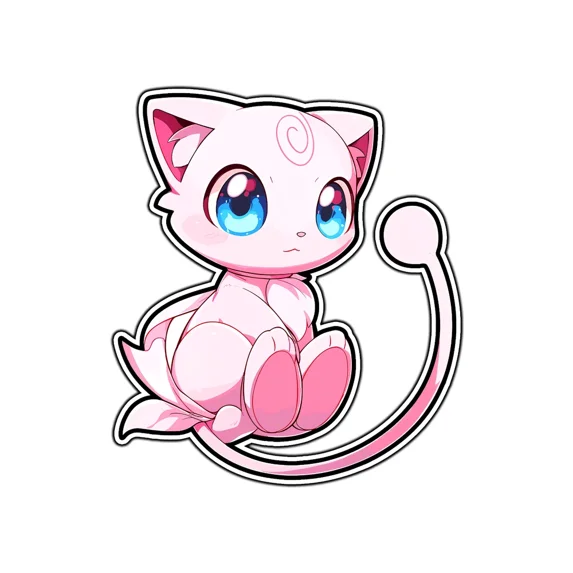 DOPASTICKER Mew Cute Sticker Decal Phone Decal Water Bottle Stickers ...
